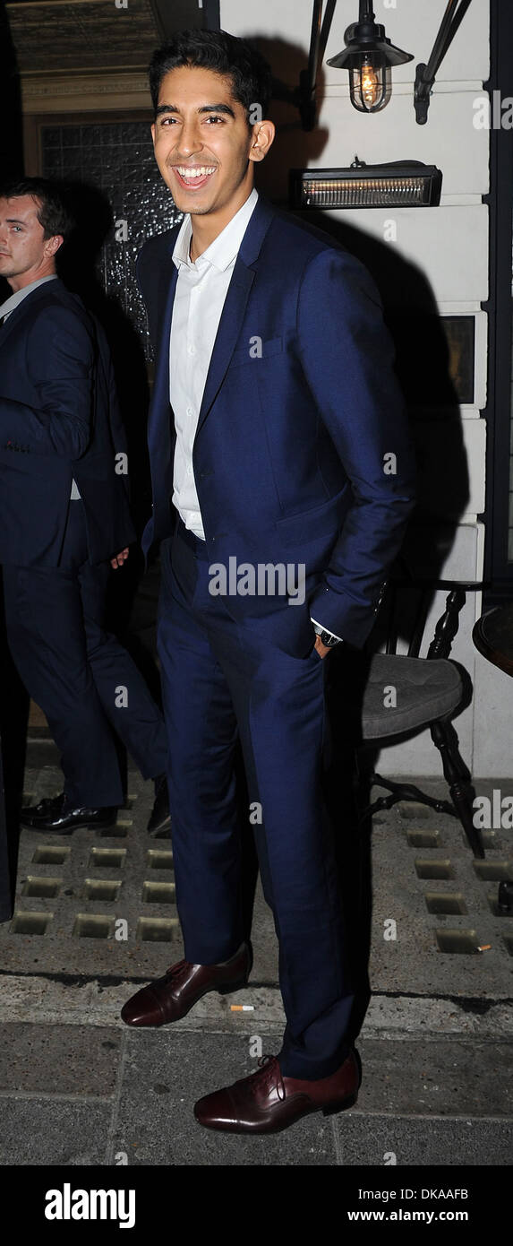 Dev Patel leaves Little House restaurant in Mayfair London, Eng;and ...