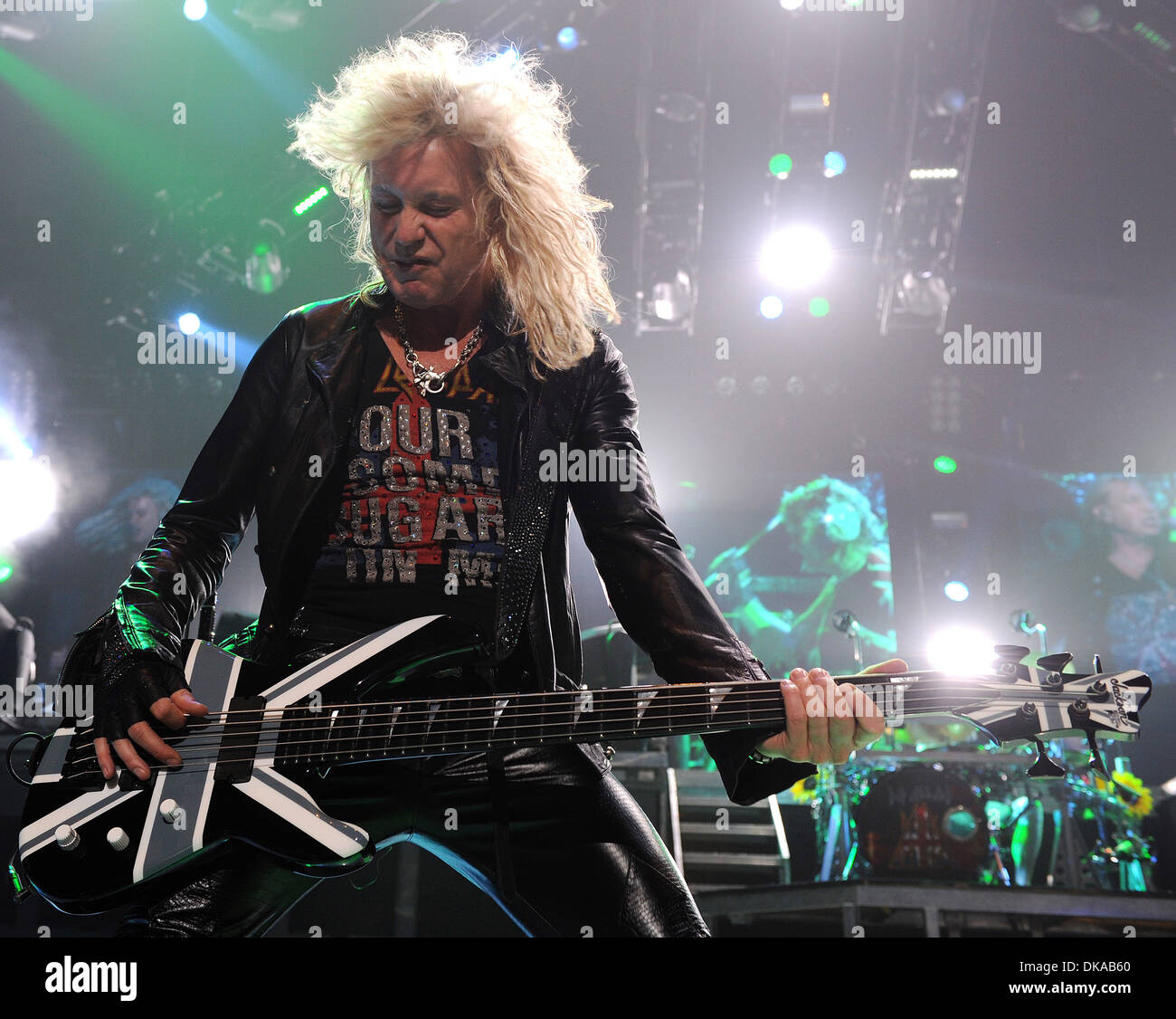 Rick Savage Def Leppard perform live as part of their Rock of Ages tour ...
