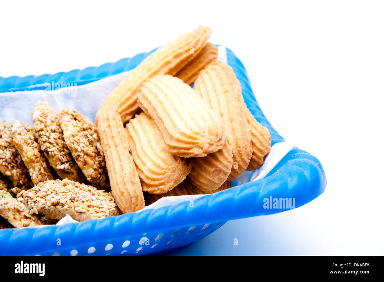 Fresh butter biscuits in basket Stock Photo - Alamy