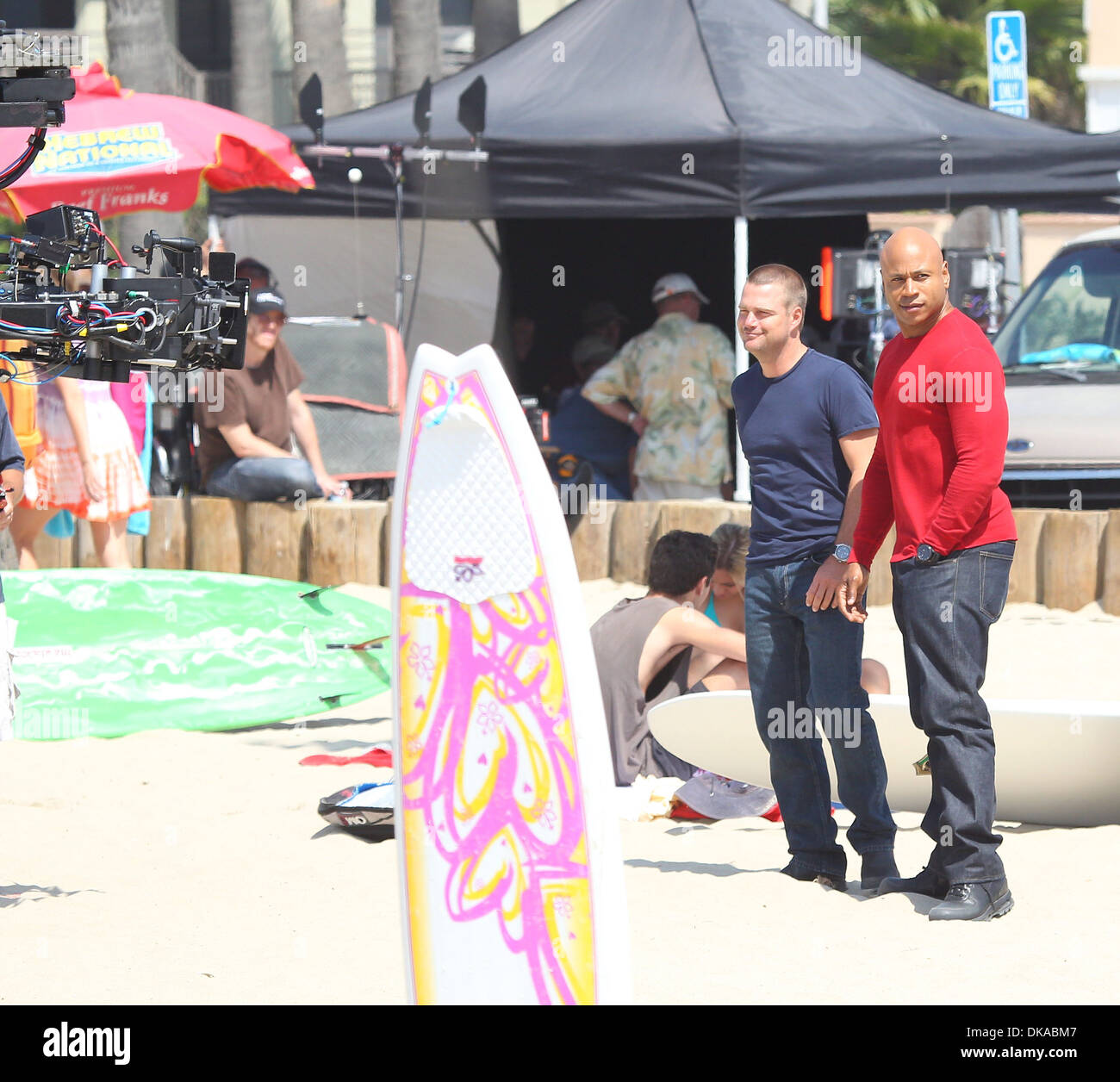 Chris O'Donnell and LL Cool J film scenes for 'NCIS Los Angeles' on ...