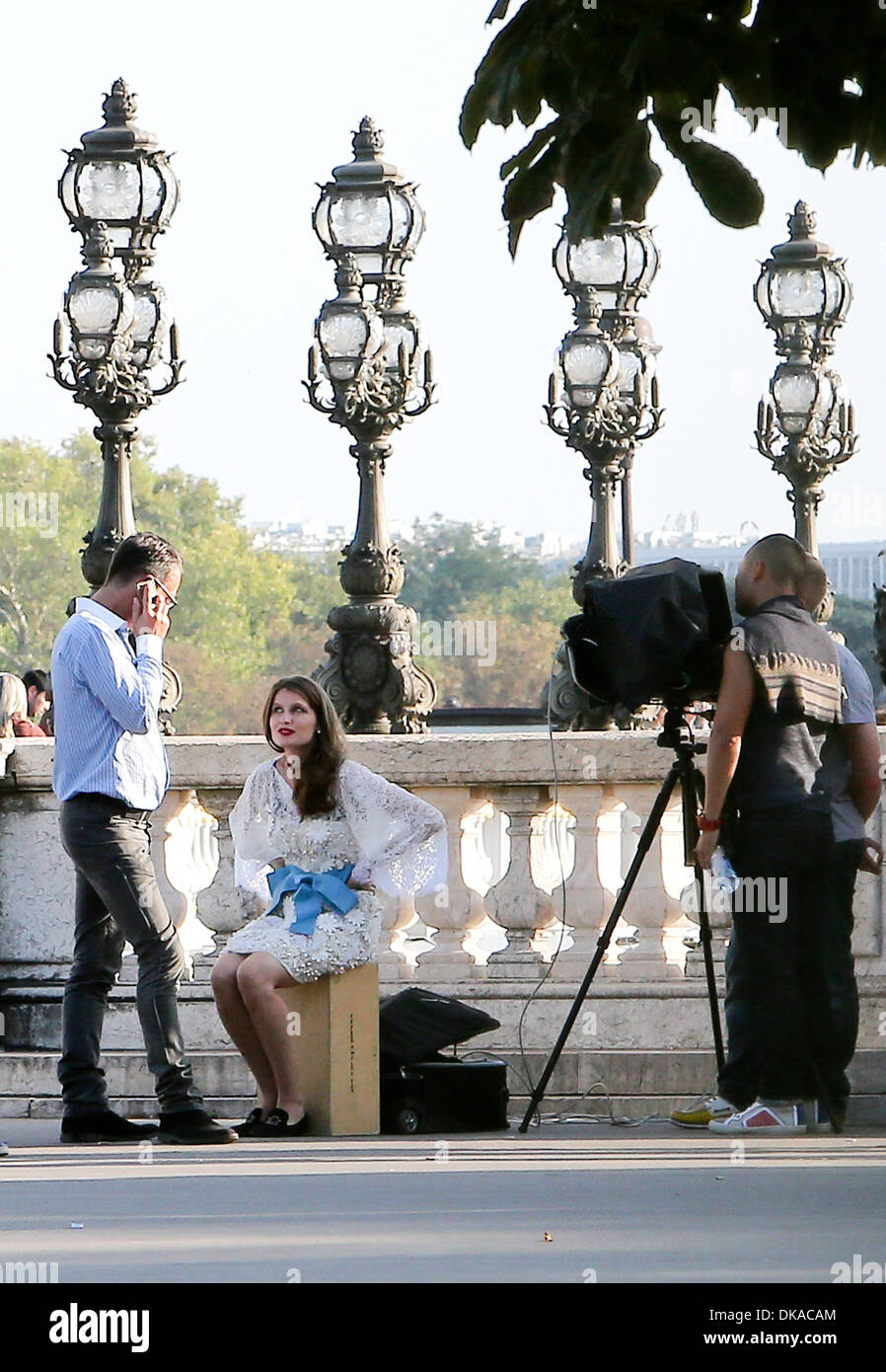 French actress and model Laetitia Casta on set of a a fashion shoot on ...