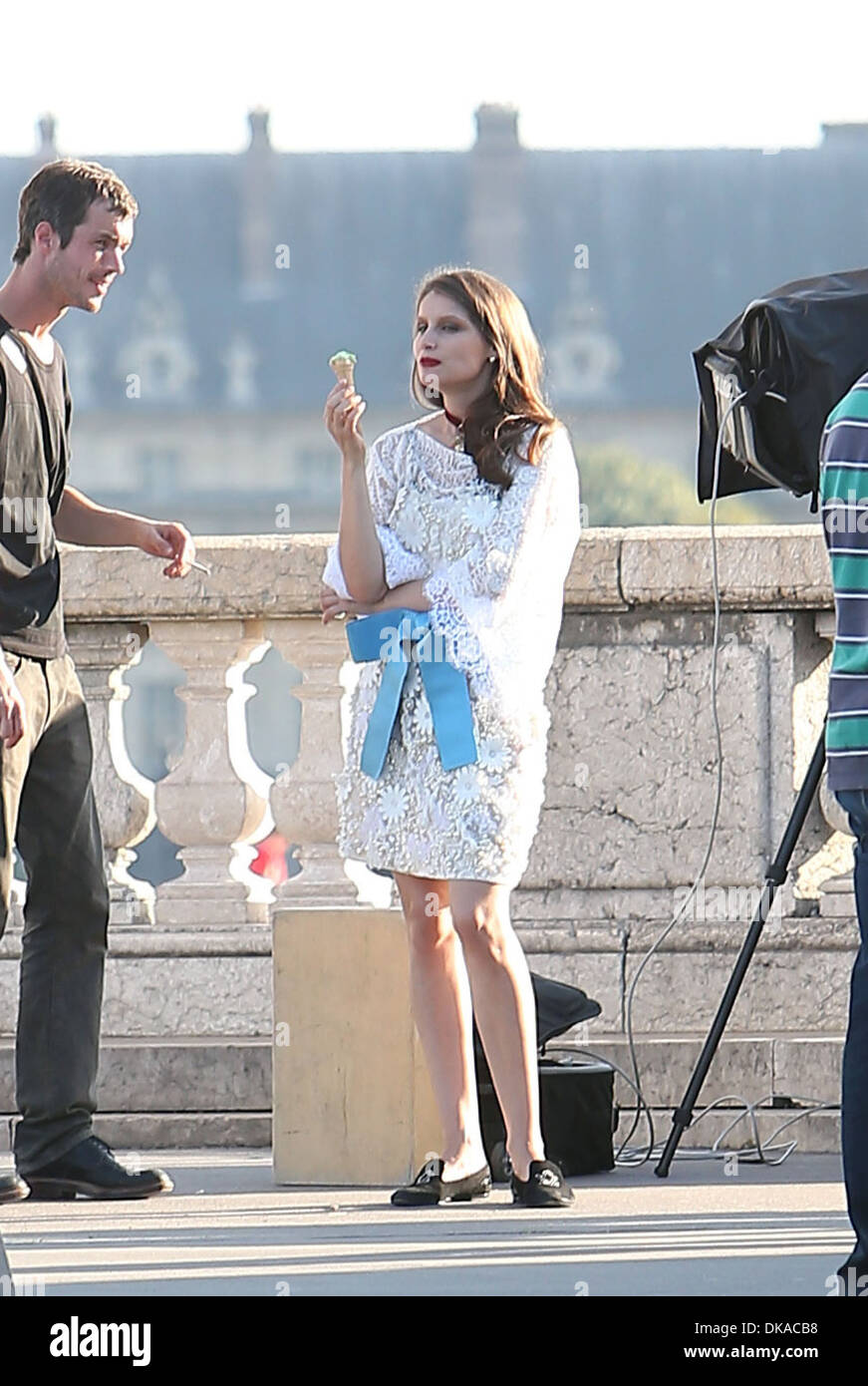 French actress and model Laetitia Casta on set of a a fashion shoot on ...