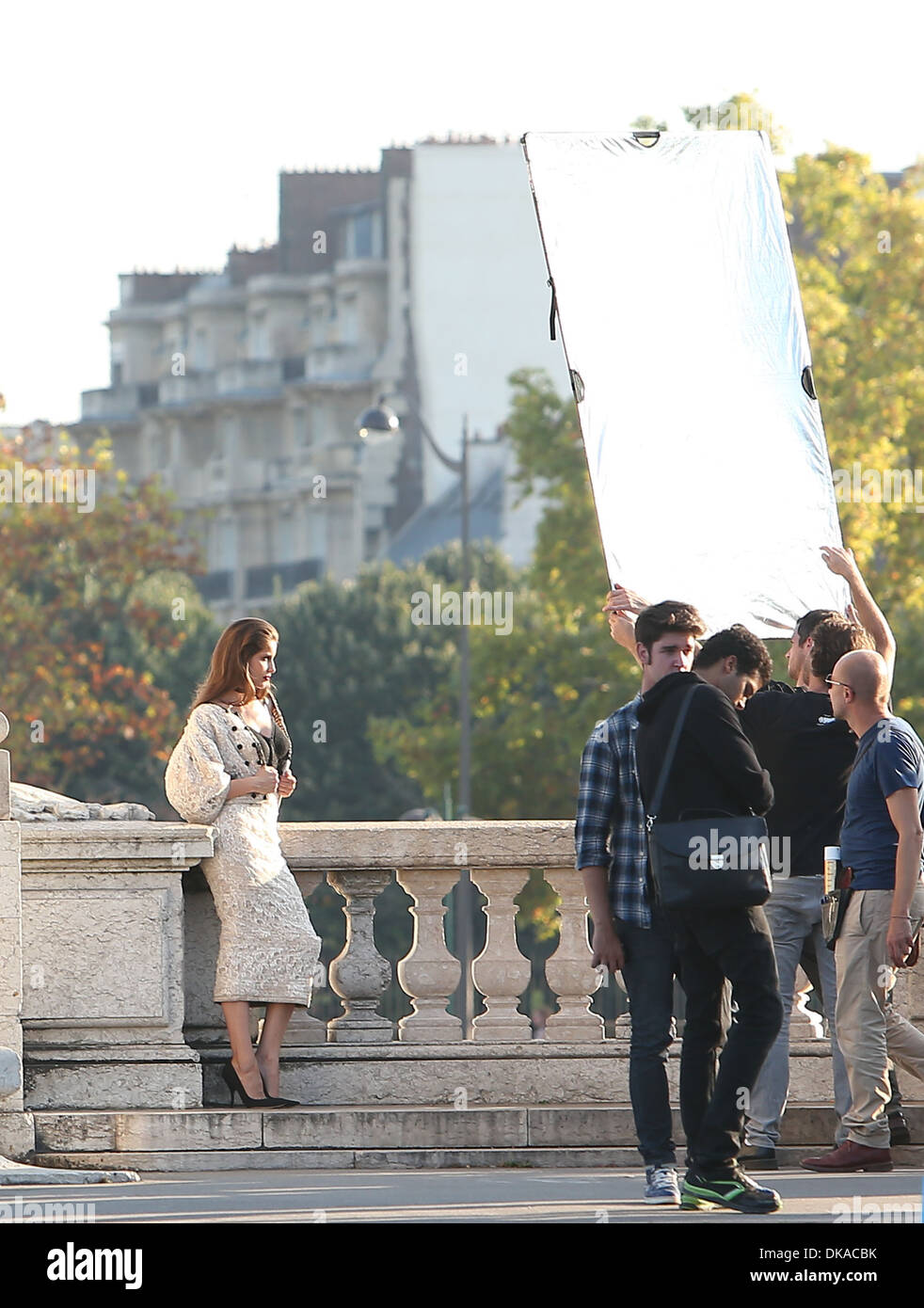 French actress and model Laetitia Casta on set of a a fashion shoot on ...
