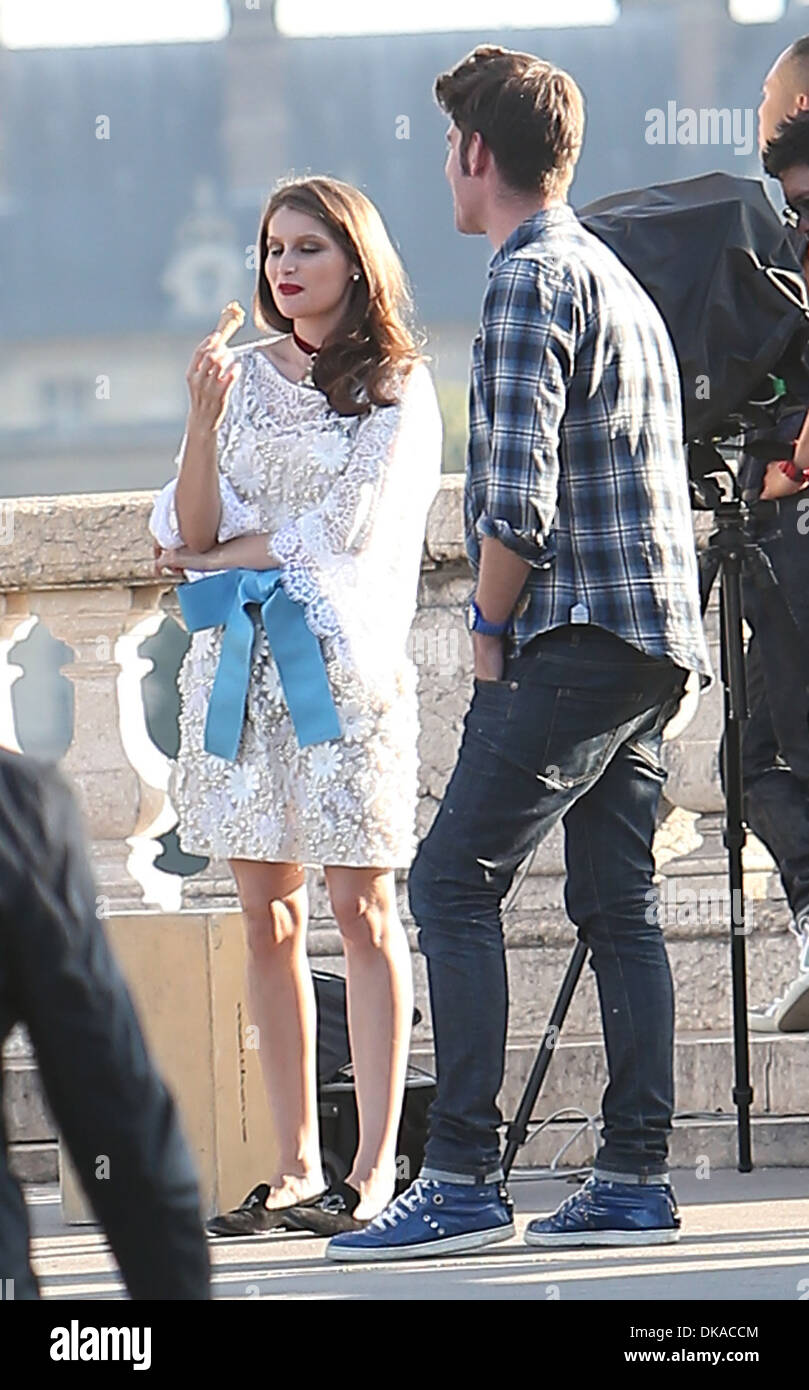 French actress and model Laetitia Casta on set of a a fashion shoot on ...