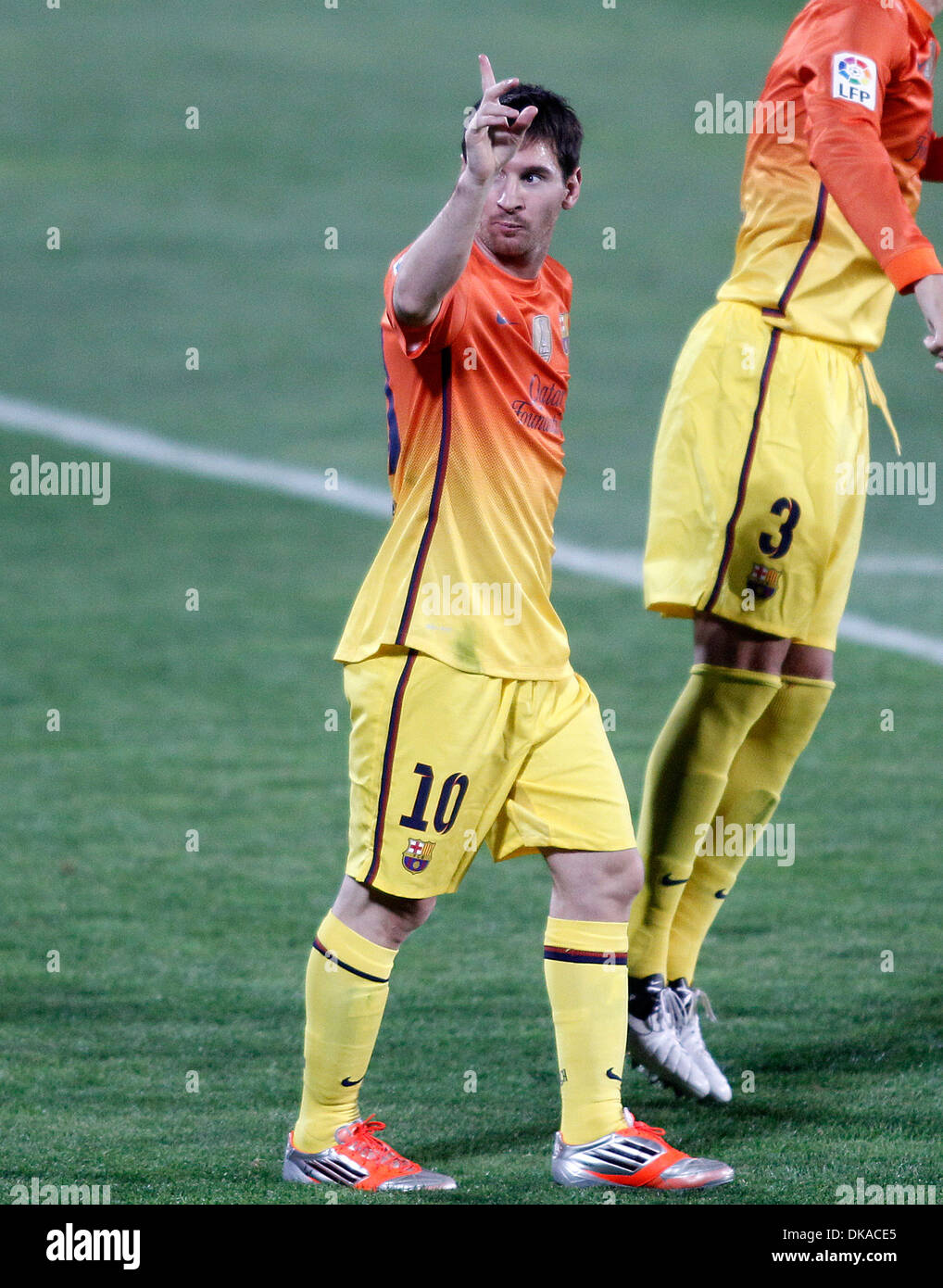 FC Barcelona's Lionel Messi celebrates scoring a goal Getafe vs ...