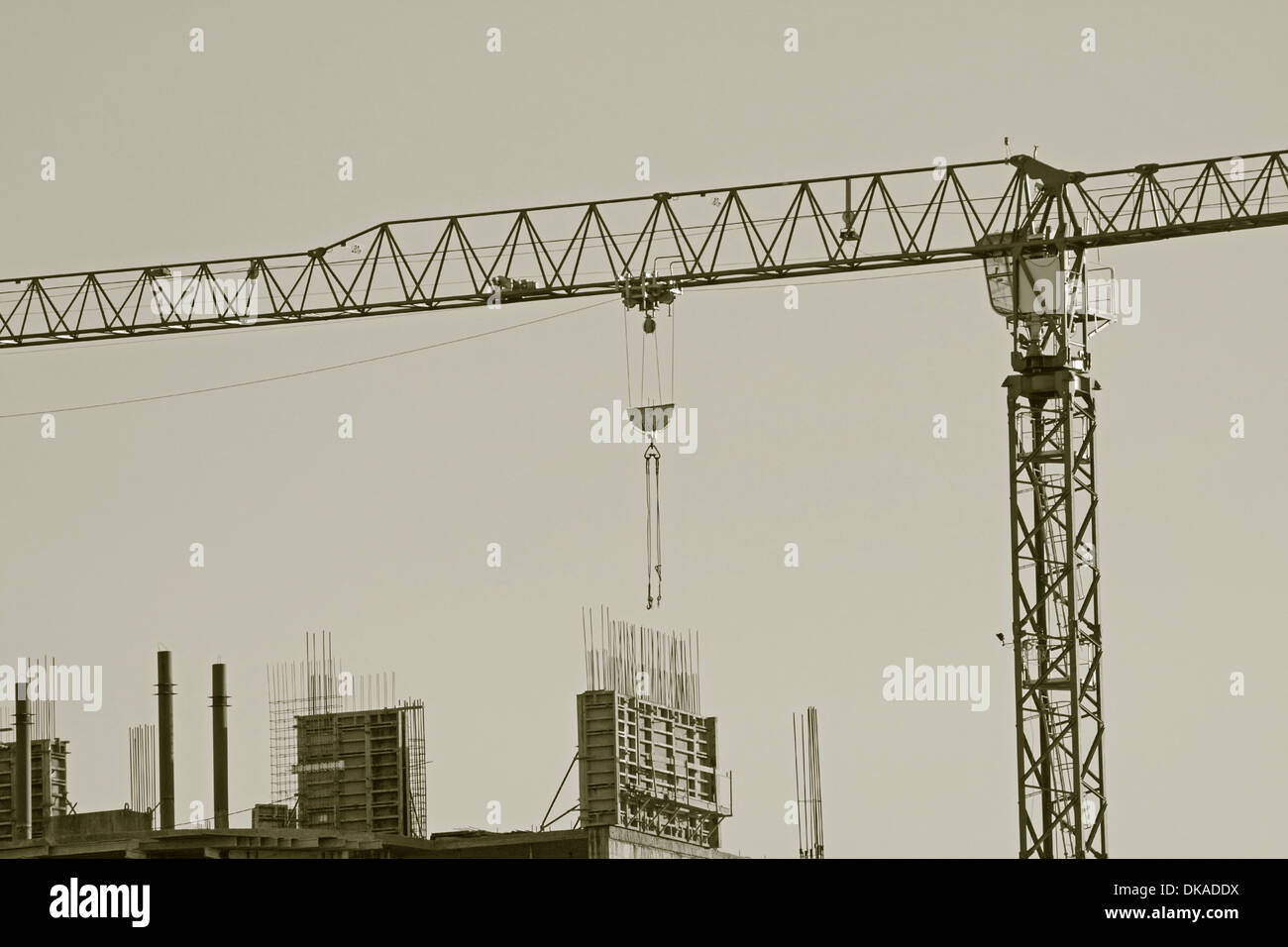 building crane on a construction Stock Photo - Alamy