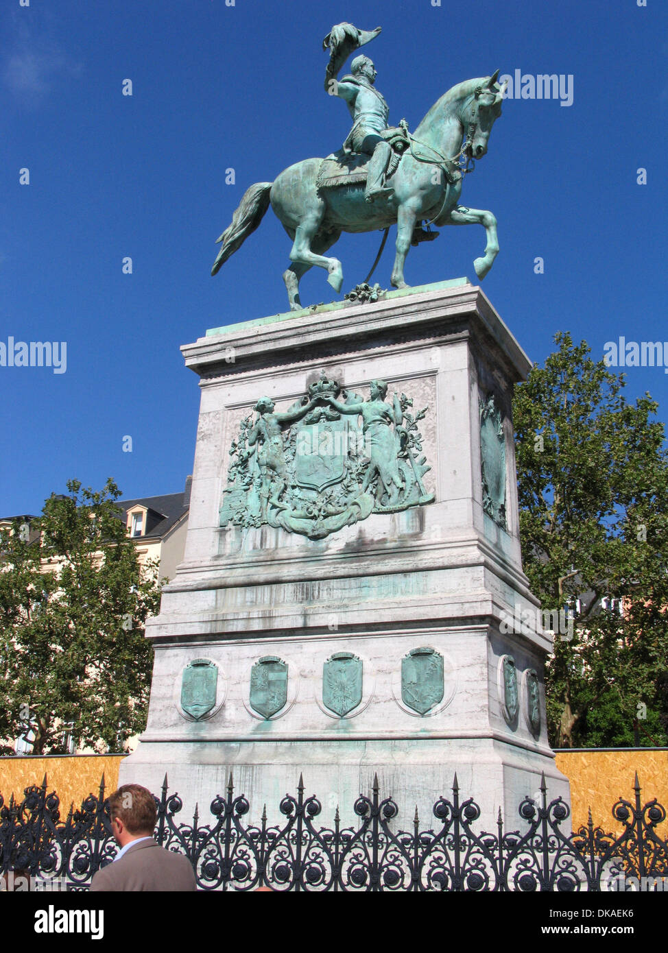 Rider-statue of Grand-Duc Guillaume on the Place Guillaume II. That is ...