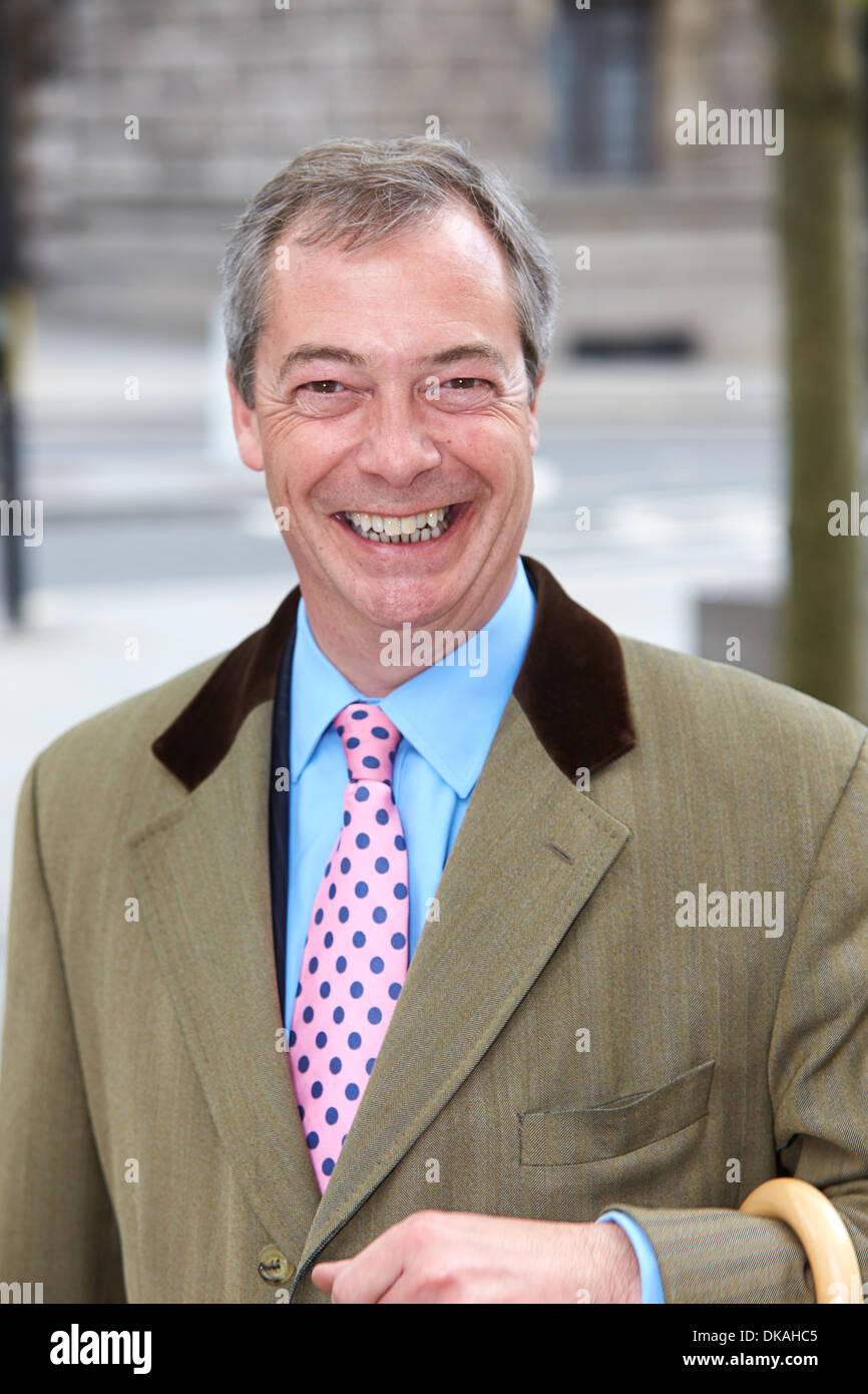 Nigel Farage, leader of the UK Independence Party or UKIP, pictured in ...