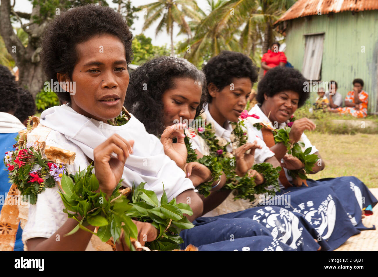 A meke, as dancers from all three villages on the tropical island of ...