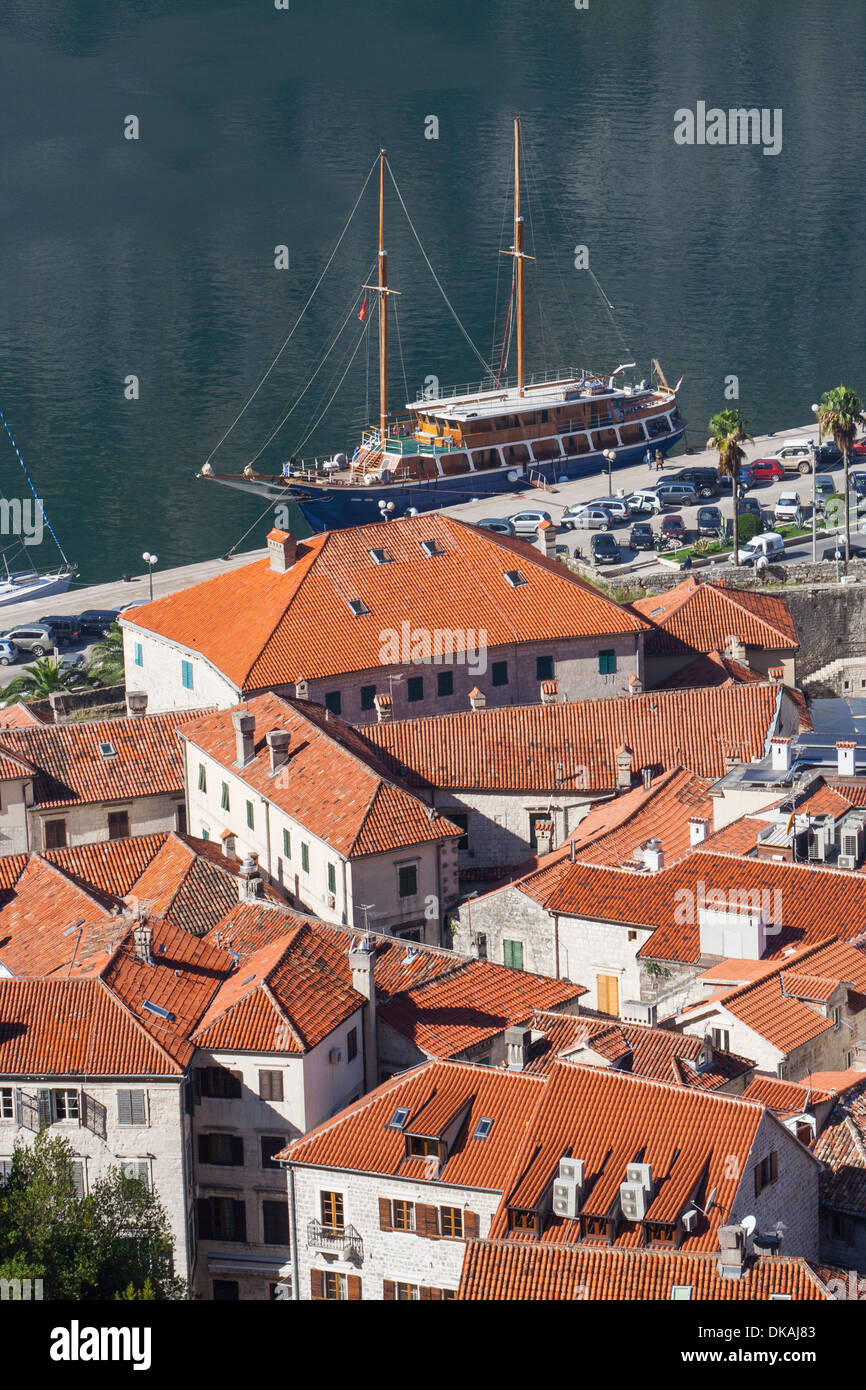 Montenegro, Boka Kotorska (Kotor Bay), view of Stari Grad (Old Town ...
