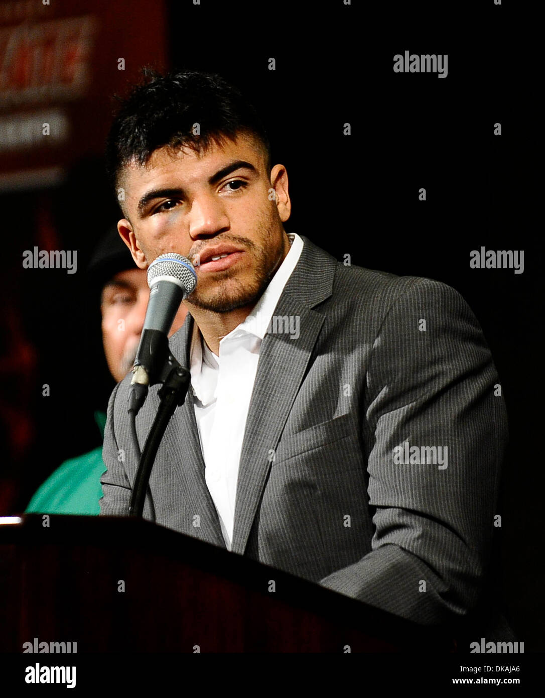 Sept 17,2011- Las Vegas NV, USA. Victor Ortiz talks to the media during ...
