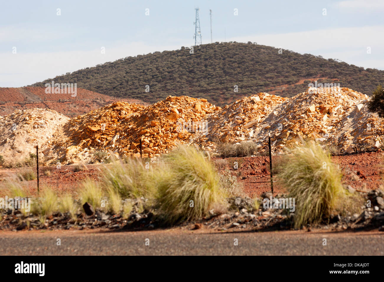 Waste from a open cut gold mine, Mount Magnet Western Australia Stock ...