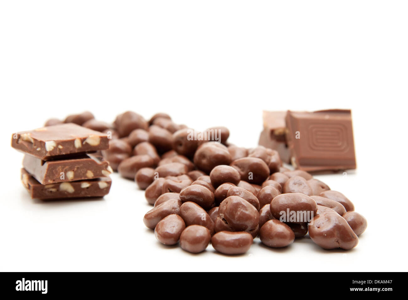 Chocolate raisins with nut chocolate Stock Photo - Alamy