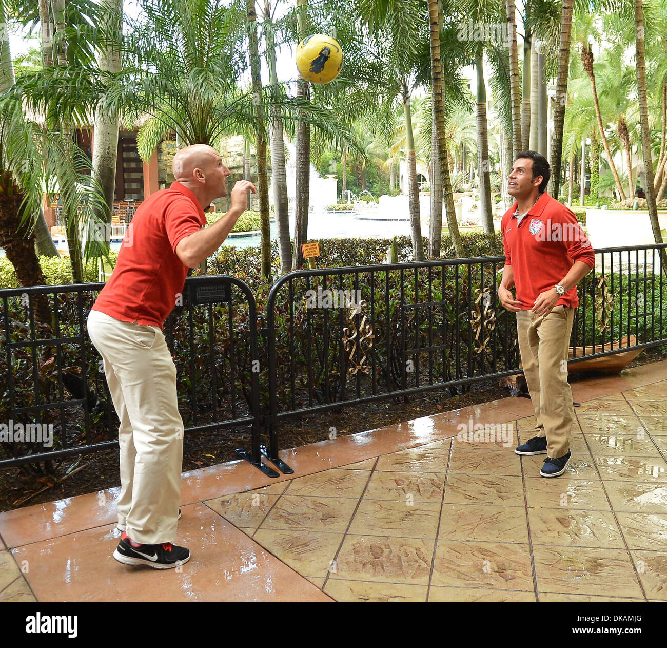 U.S team player Oscar Gil and U.S team captain Francis Farberoff attend ...
