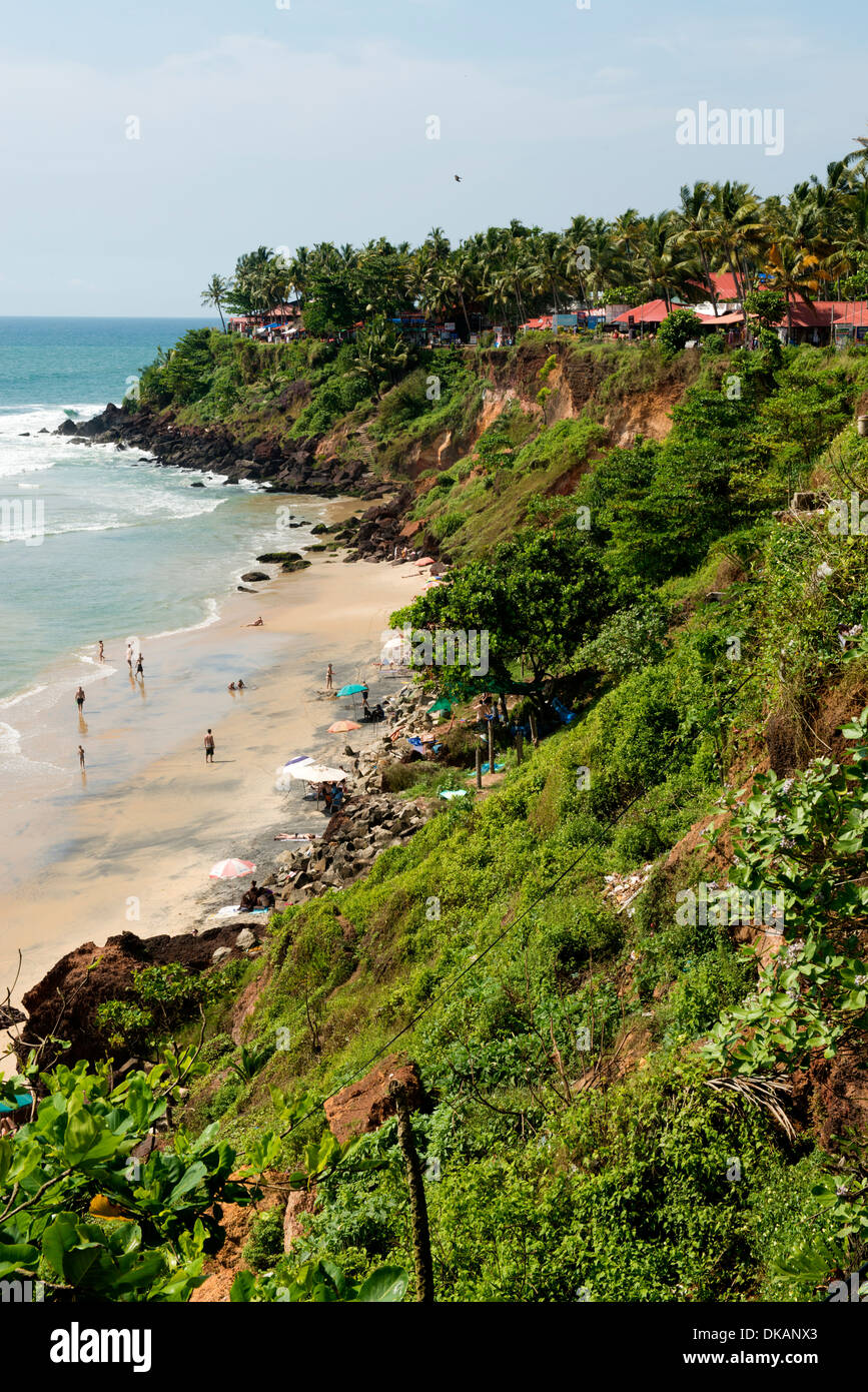 View from the cliff looking north. Varkala, Kerala, India Stock Photo ...