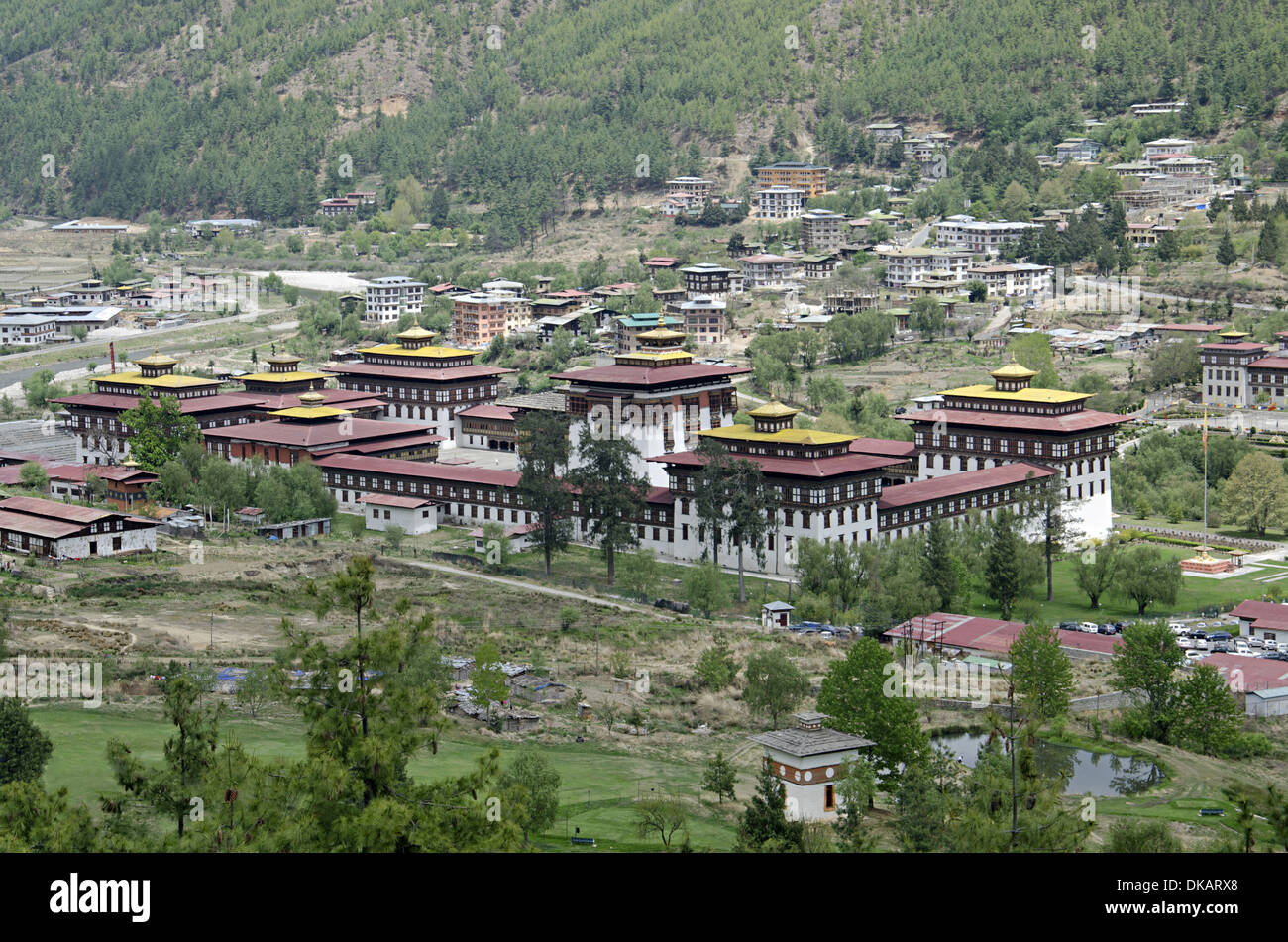 Long View of the King's Palace. Known as Dechencholing Palace.Thimphu ...