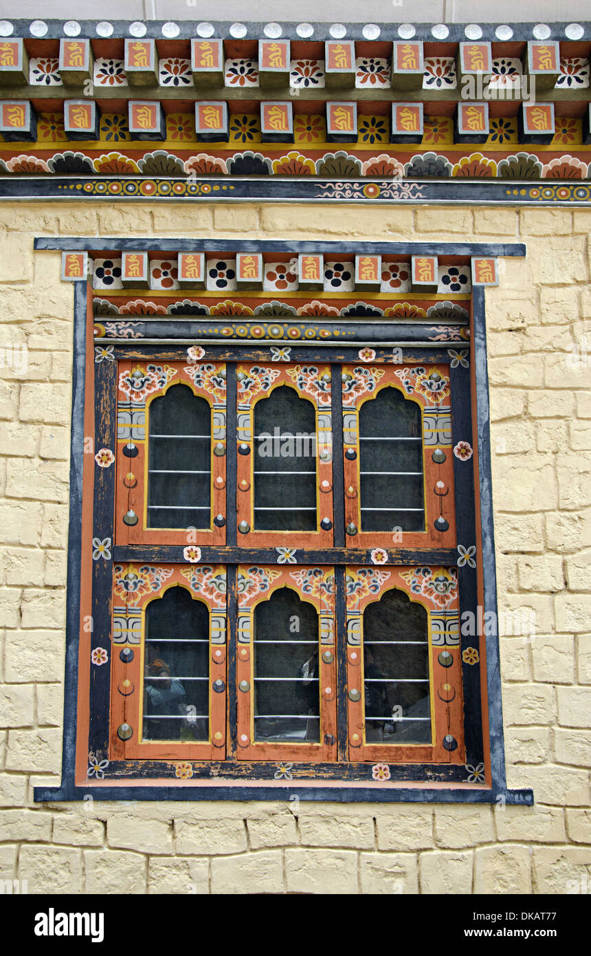 Window built in Bhutanese style. Thimphu. Bhutan Stock Photo - Alamy
