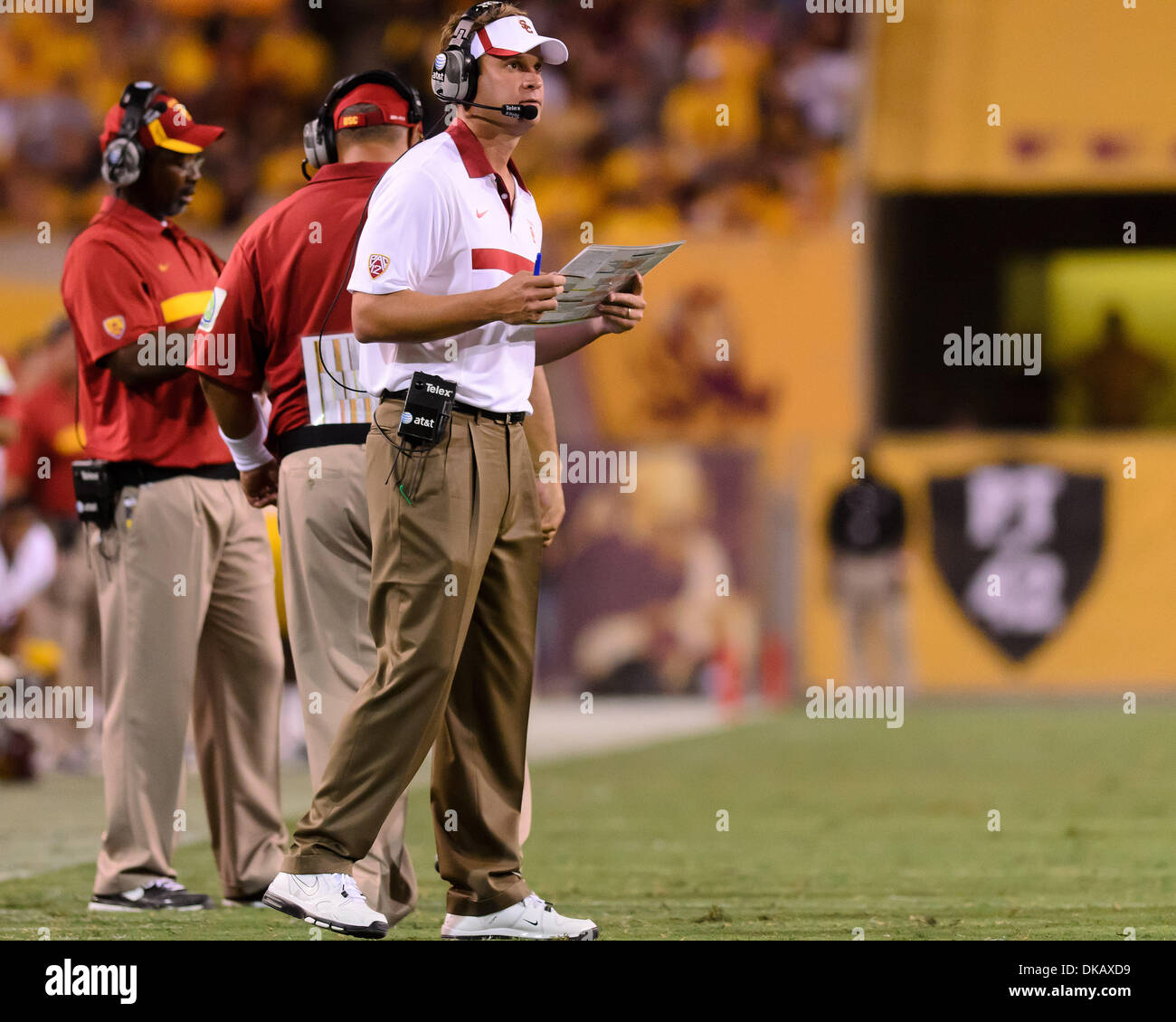 September 24, 2011: USC Trojans head coach Lane Kiffin in action during ...