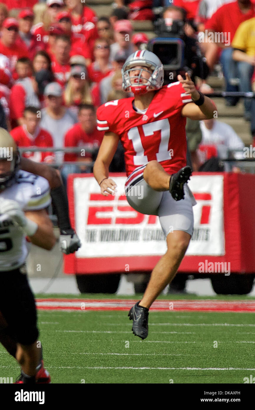Sept. 24, 2011 - Columbus, Ohio, U.S - Ohio State Buckeyes punter Ben ...