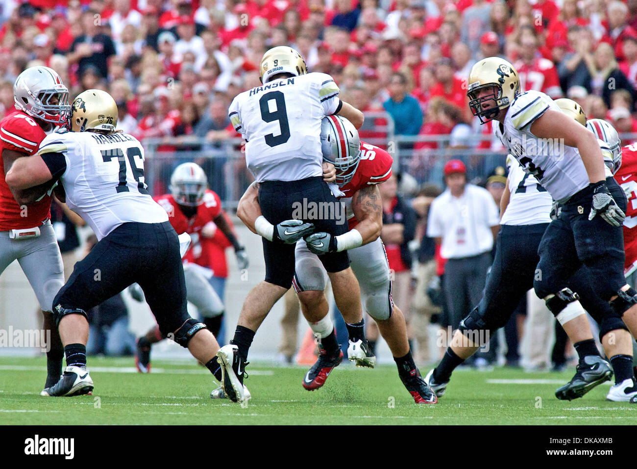 Sept. 24, 2011 - Columbus, Ohio, U.S - Ohio State Buckeyes defensive ...