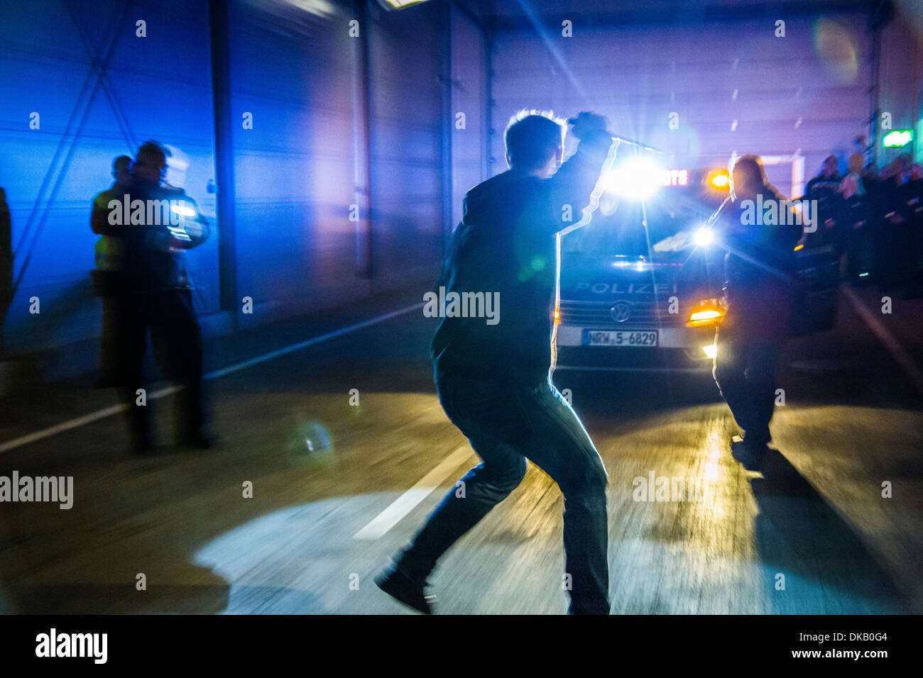 Police training center. Police officers learn and train how to arrest ...