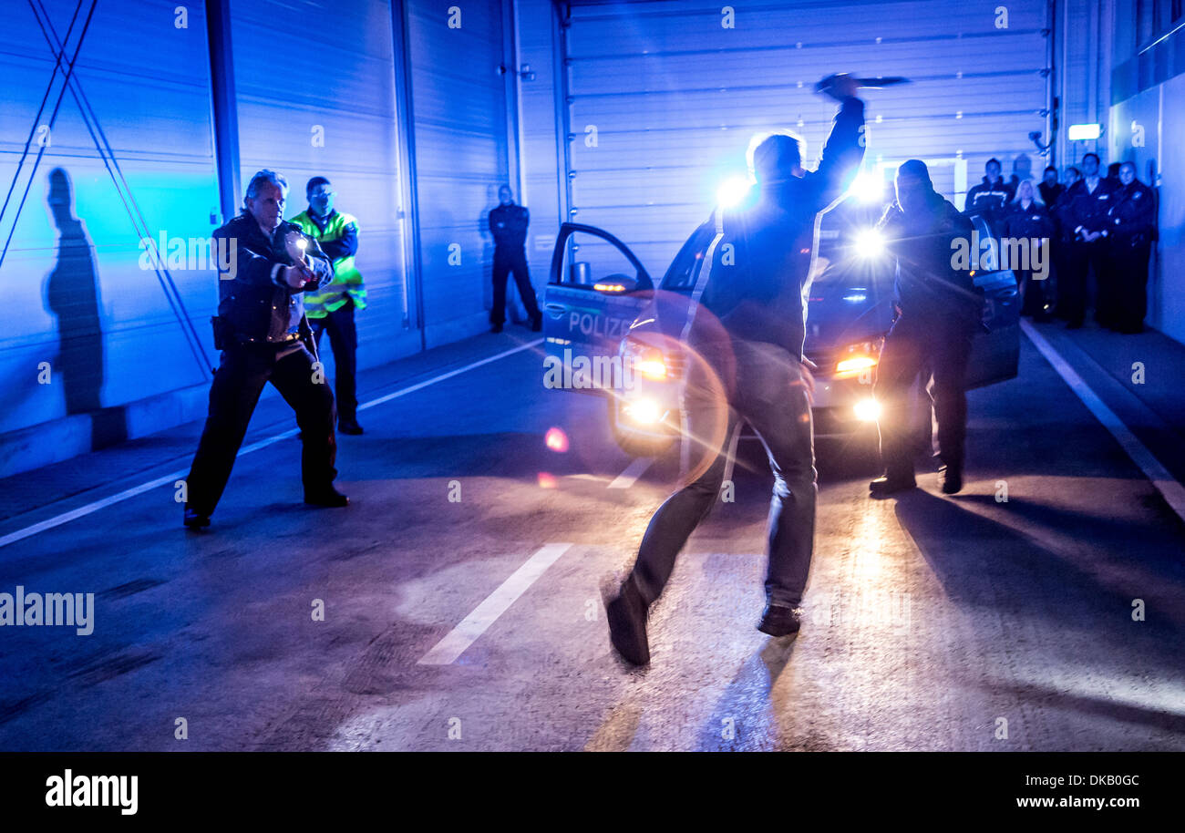 Police training center. Police officers learn and train how to arrest ...