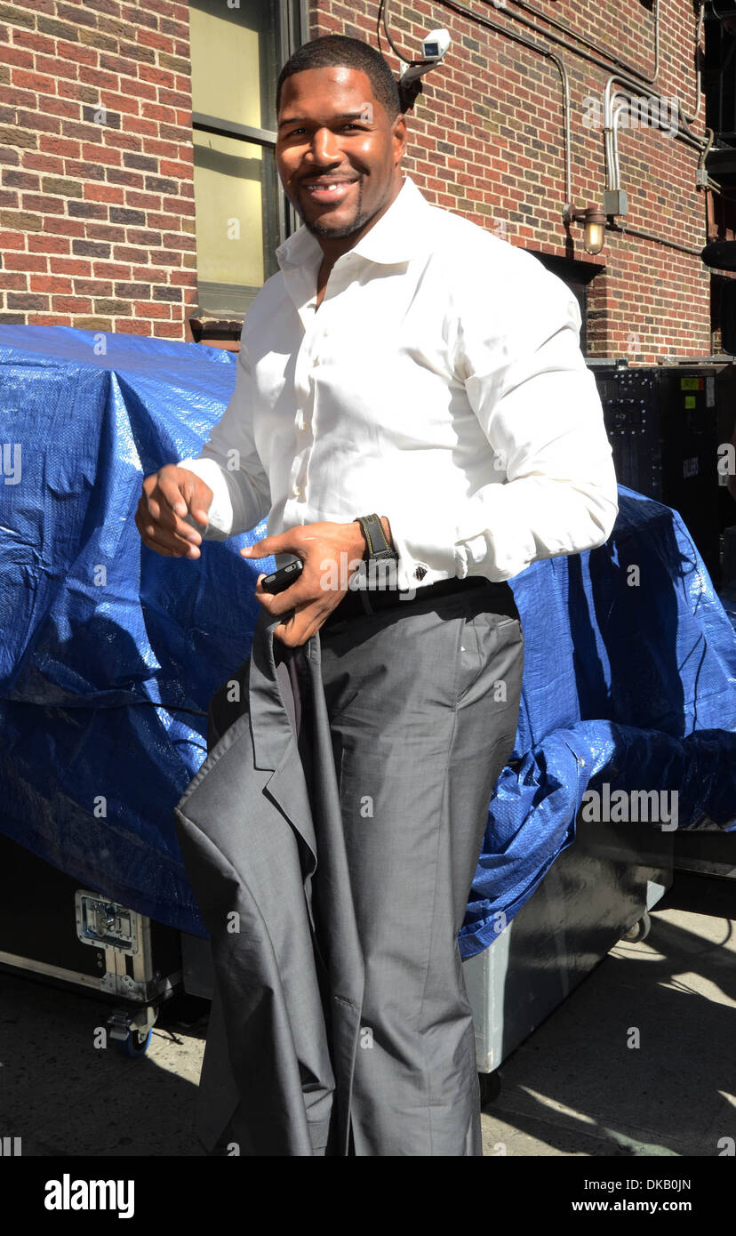 Michael Strahan arriving for his appearance on 'The Late Show with ...