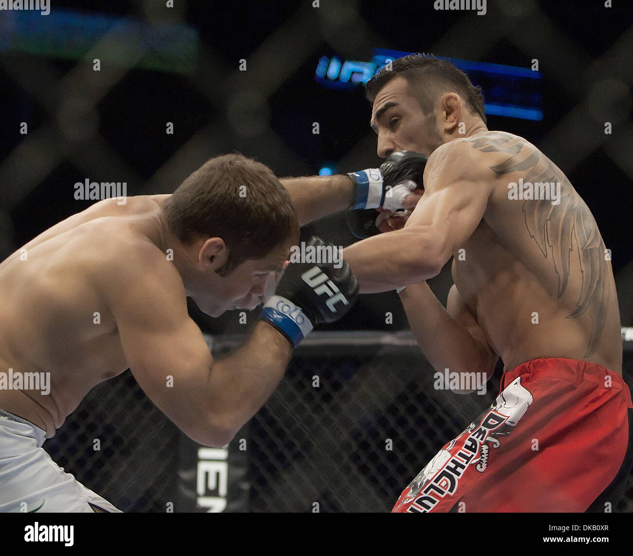 Sept. 24, 2011 - Denver, Colorado U.S. - TONY FERGUSON, right, takes a ...