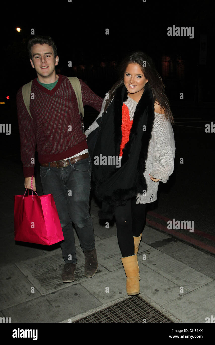 Alexandra 'Binky' Felstead arriving at Dorsia nightclub to film an ...