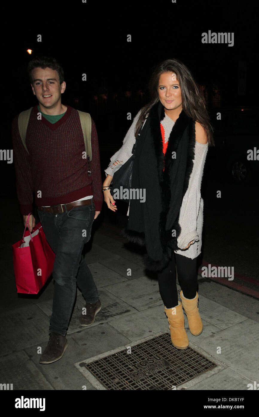 Alexandra 'Binky' Felstead arriving at Dorsia nightclub to film an ...