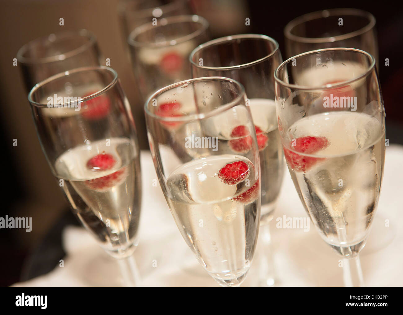 Champagne glasses at an event Stock Photo - Alamy