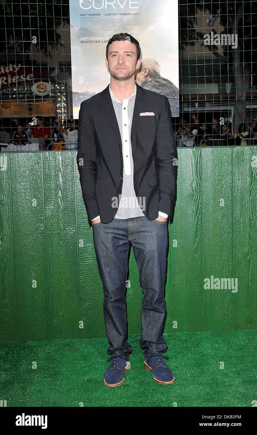 Justin Timberlake at world premiere of 'Trouble With Curve' held at ...