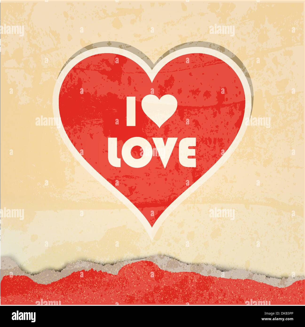 Red heart vector retro poster Stock Vector Image & Art - Alamy