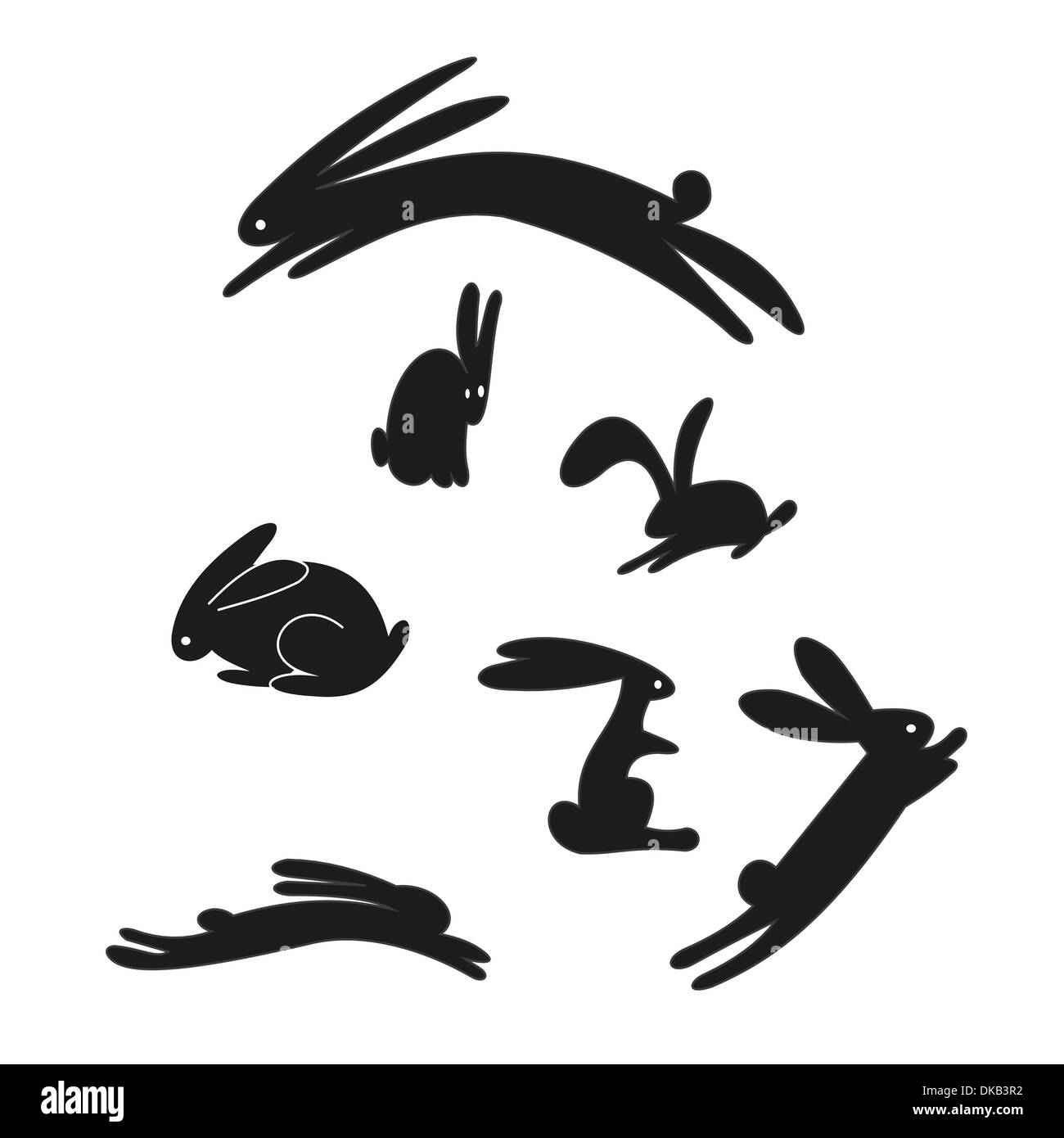 Jumping bunny outline hi-res stock photography and images - Alamy