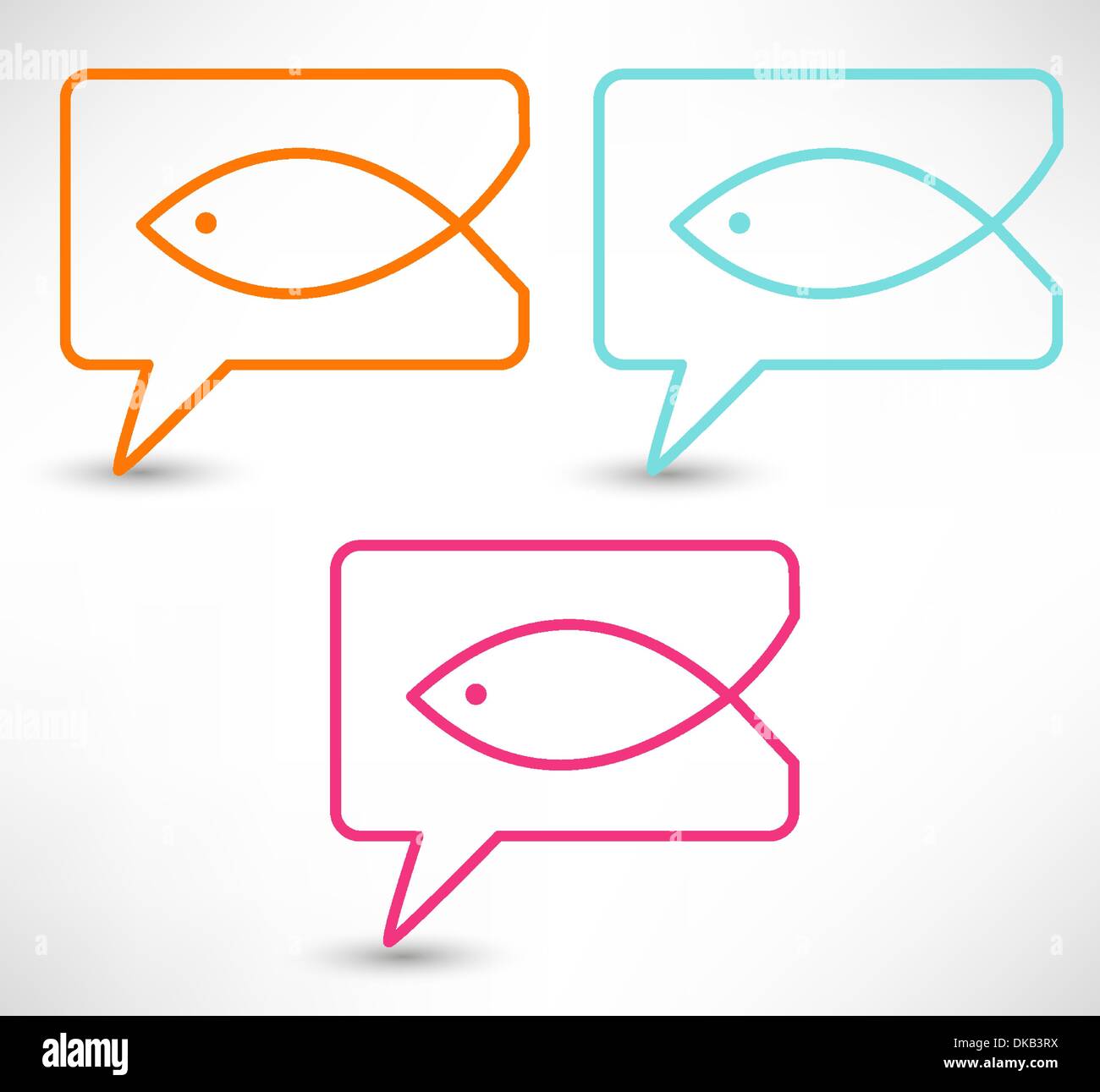 Christian religion symbol fish. Concept speech bubbles Stock Vector ...