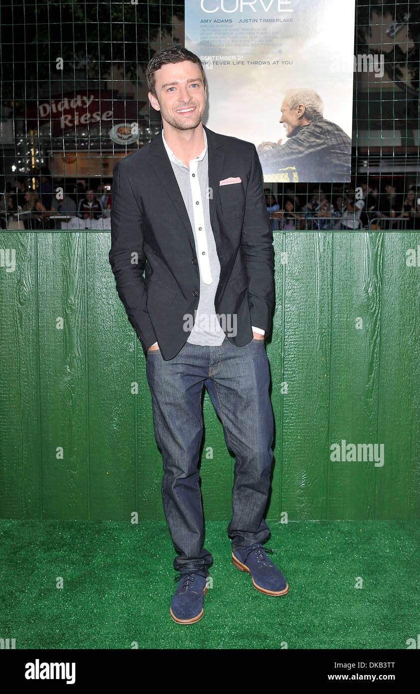 Justin Timberlake at world premiere of 'Trouble With Curve' held at ...