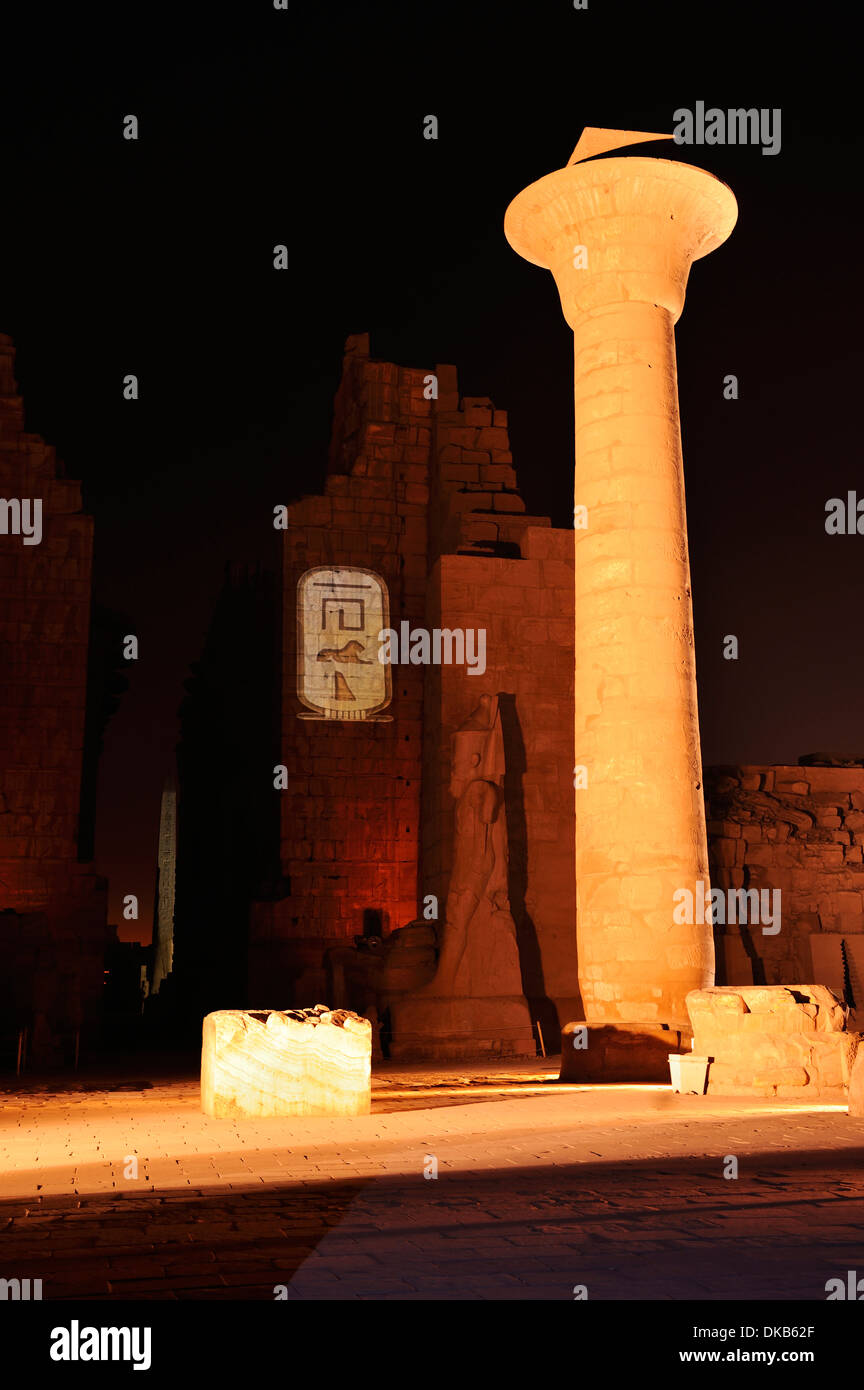 Karnak Temple sound and light show - Luxor, Egypt Stock Photo - Alamy