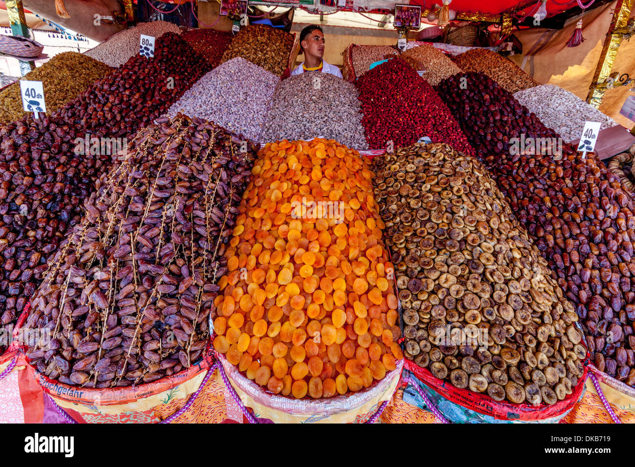 Dried Fruit Stall, Jemaa el-Fna Square, Marrakech, Morocco Stock Photo ...