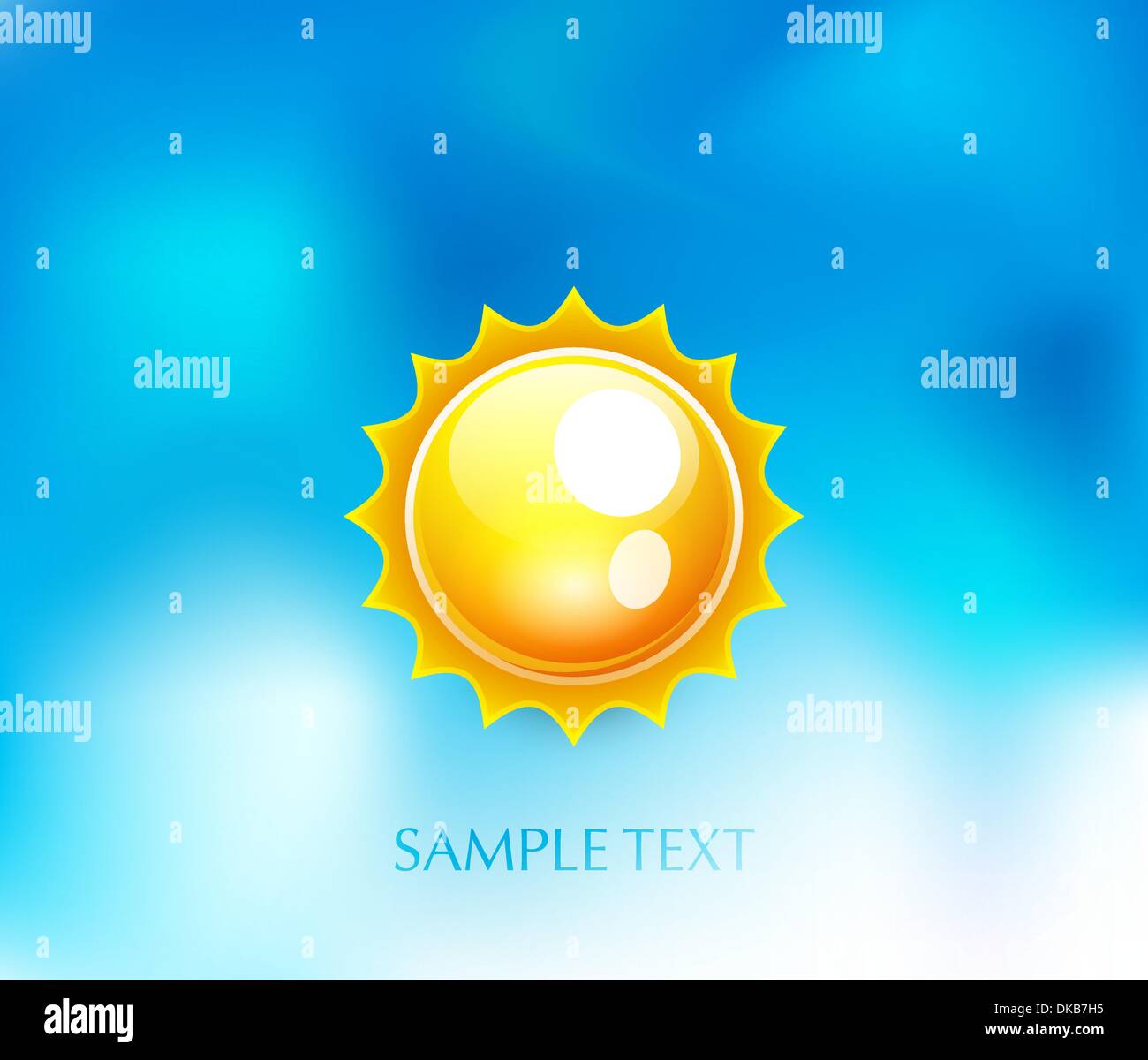 Sun on blue blurred sky. Vector eps10 illustration Stock Vector Image ...