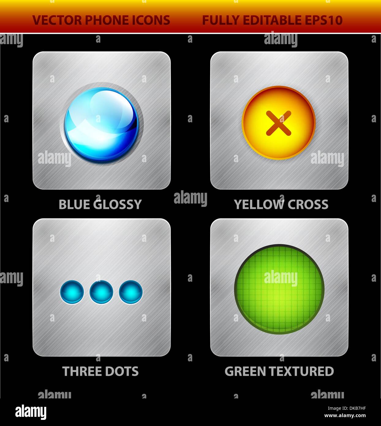 Vector mobile app icon set. Glossy circles Stock Vector Image & Art - Alamy