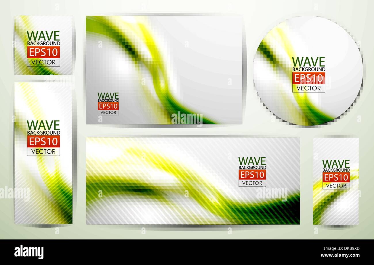 Set of green wave banners Stock Vector Image & Art - Alamy