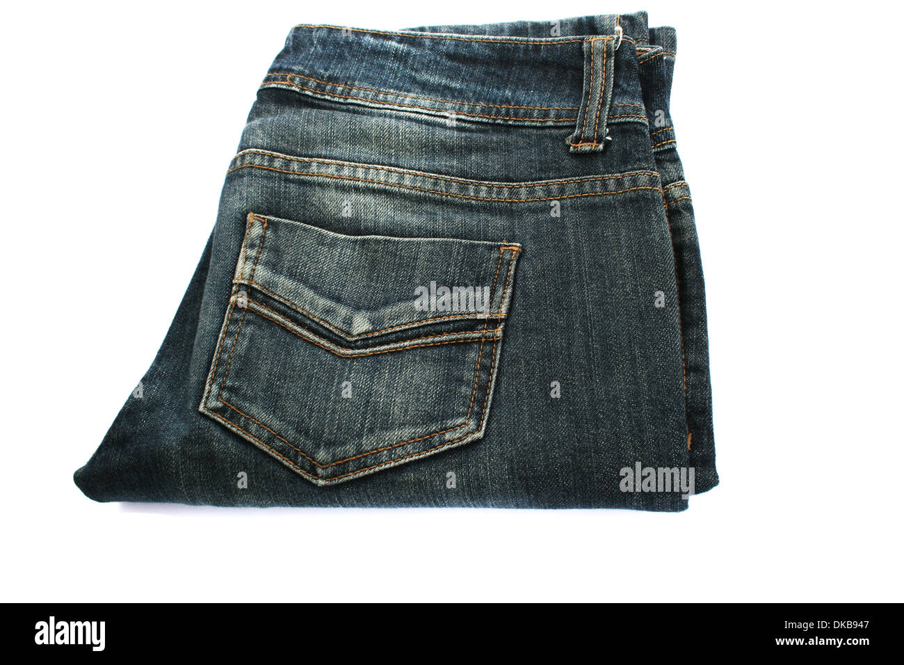 Blue jeans isolated on white background Stock Photo - Alamy