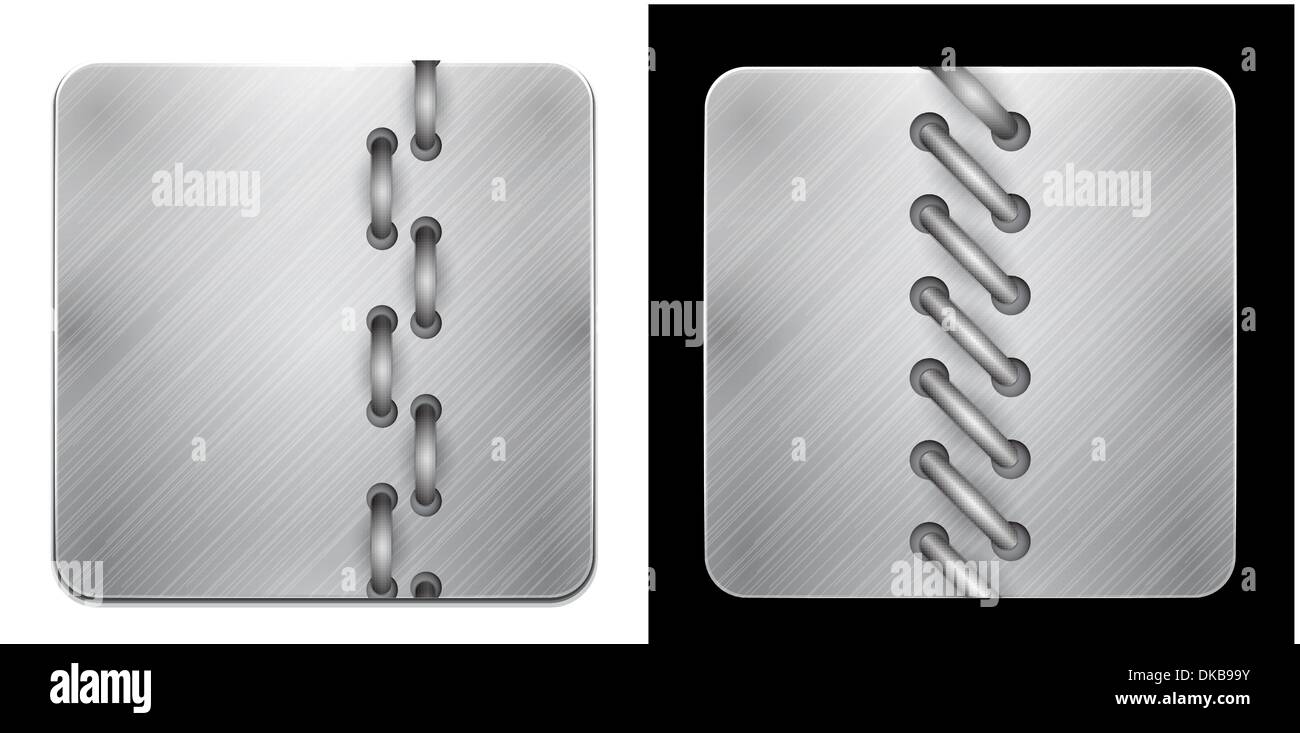 Vector metal app button template with stitch line Stock Vector Image ...