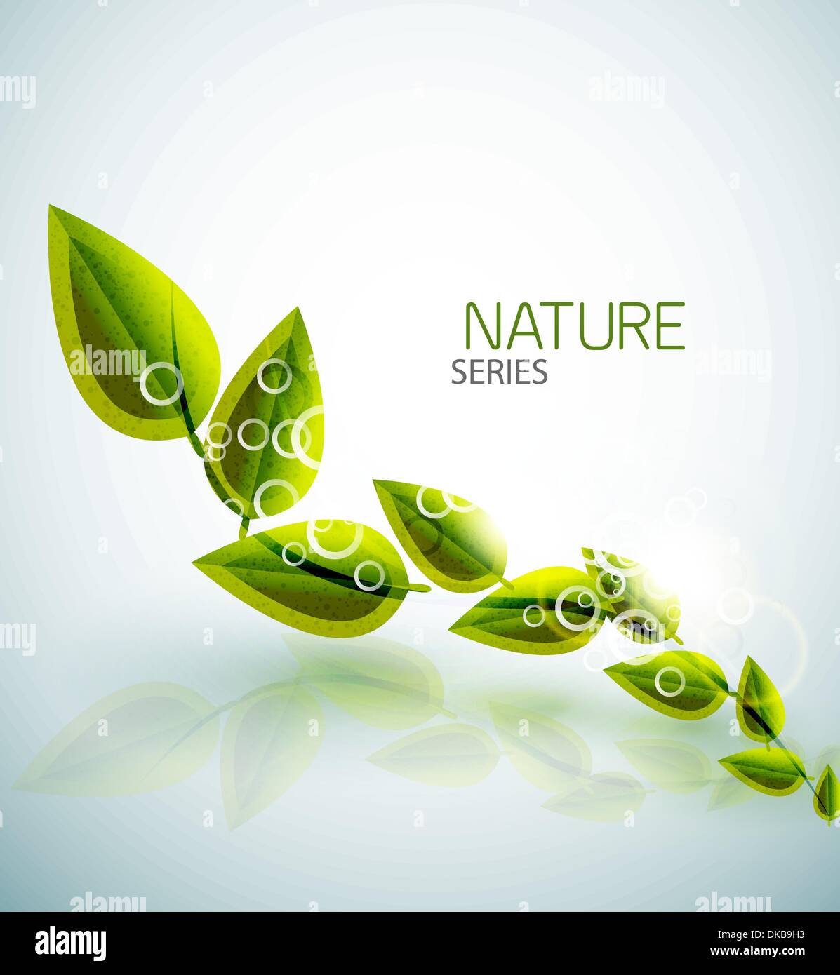 Abstract natural background with green leaves and lights Stock Vector ...