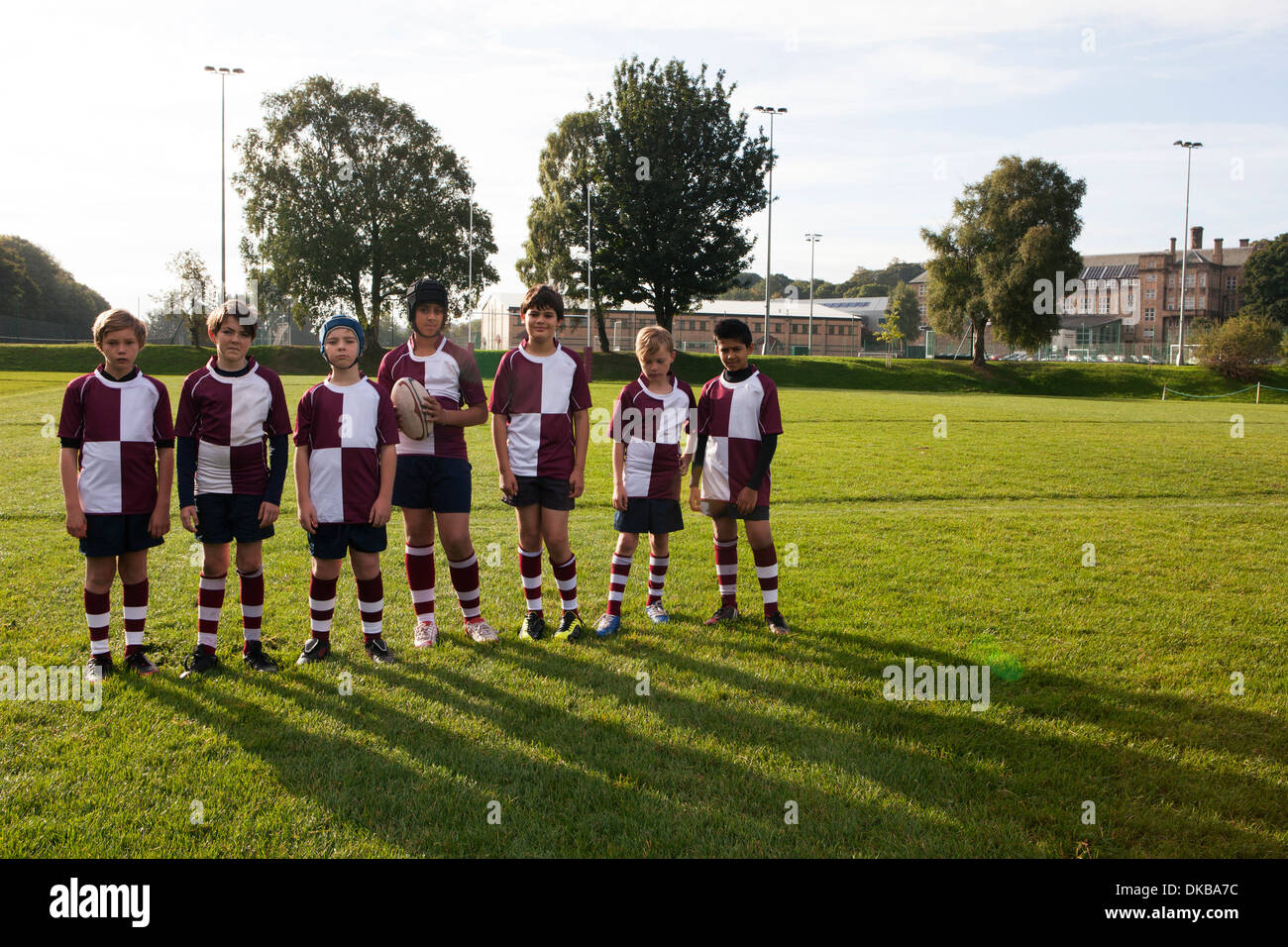 Portrait of teenage schoolboy rugby team Stock Photo - Alamy