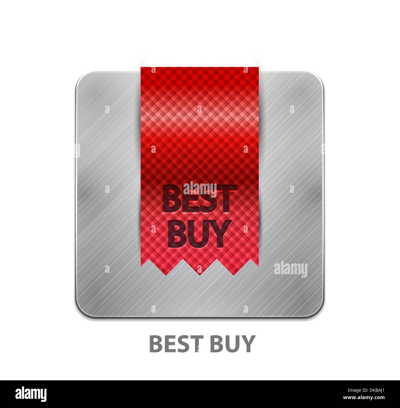 Vector app icon. Metal button with red ribbon Stock Vector Image & Art ...