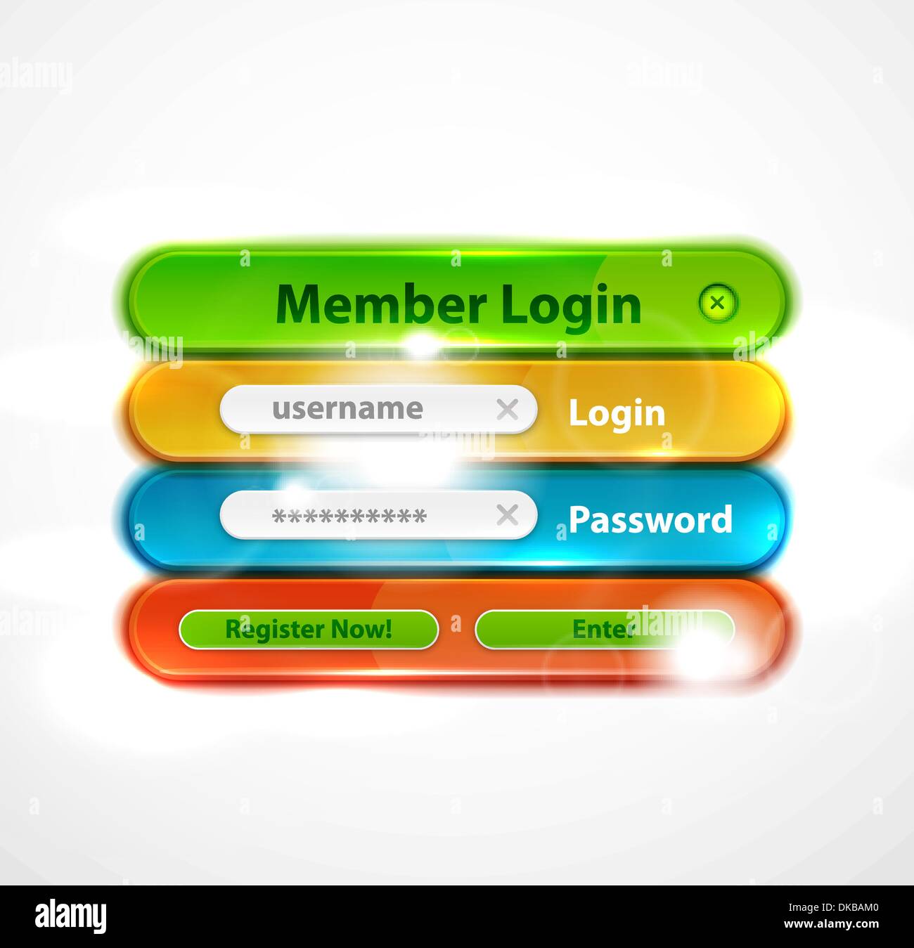 Striped colorful web login form, block style Stock Vector Image & Art ...
