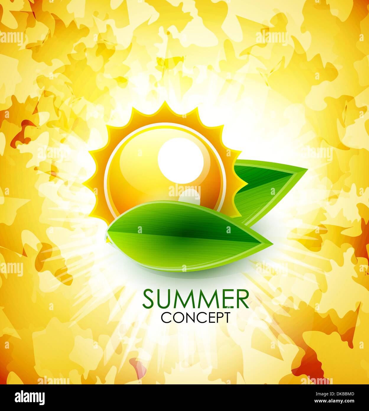 Vector abstract shiny background with leaves and sun Stock Vector Image ...