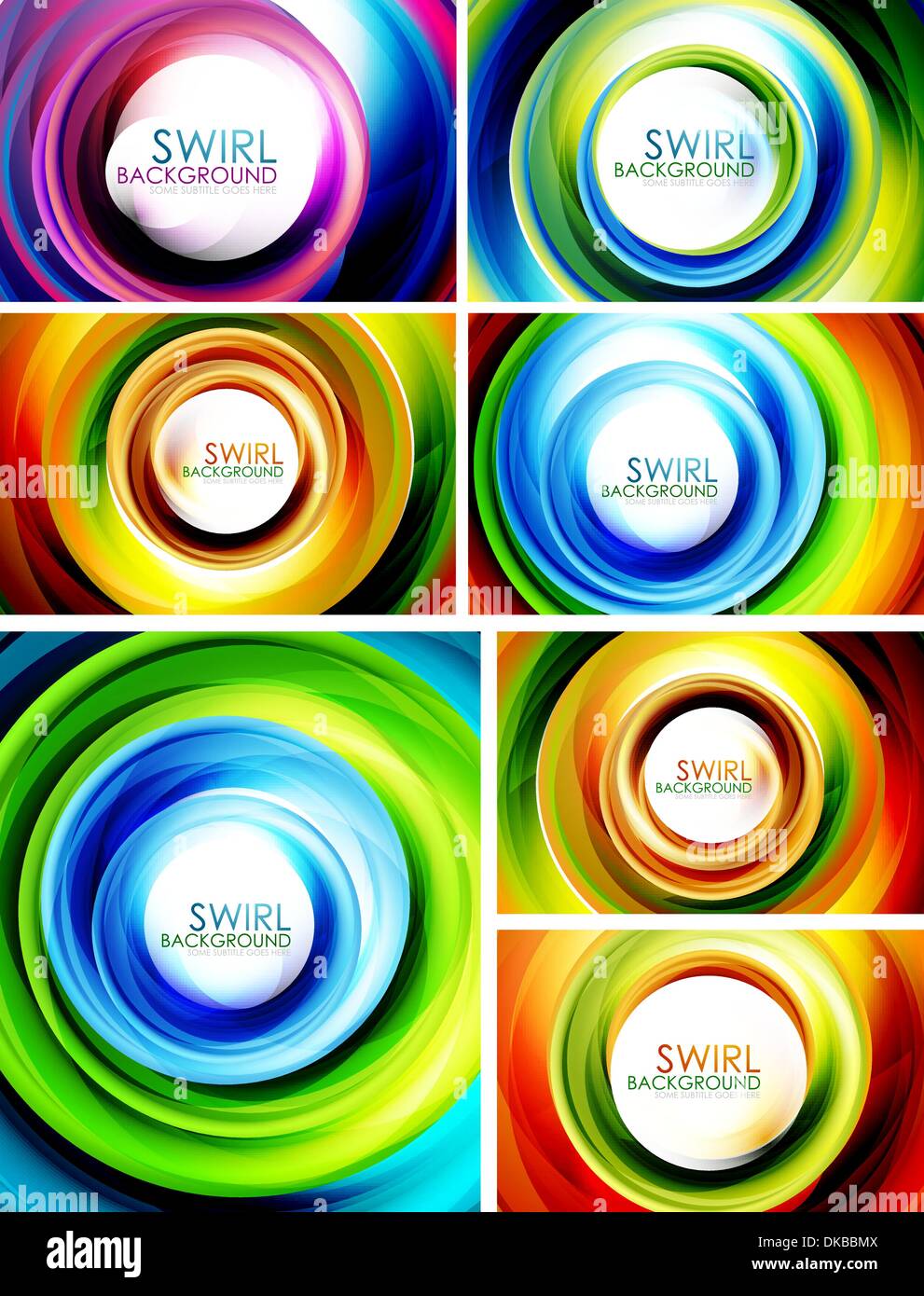 Hi-tech swirl abstract swirl shaped colorful background collection ...