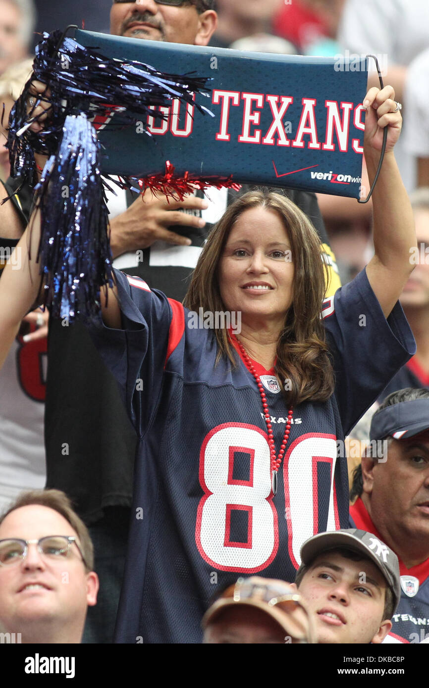 Oct. 2, 2011 - Houston, Texas, U.S - Texans fan wears the colors and ...
